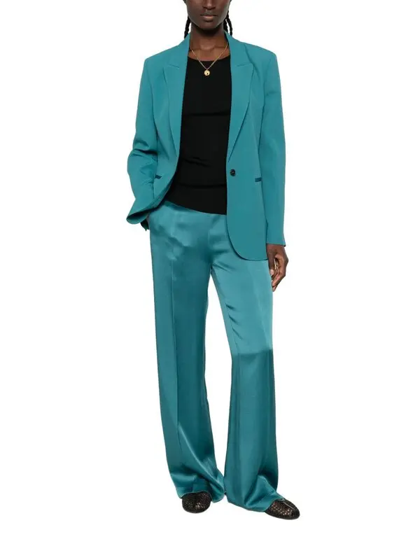 FORTE_FORTE High-waisted Satin Trousers With Pressed Crease - Multicolor
