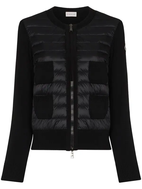 Moncler Wool And Nylon Padded Cardigan - Multicolor