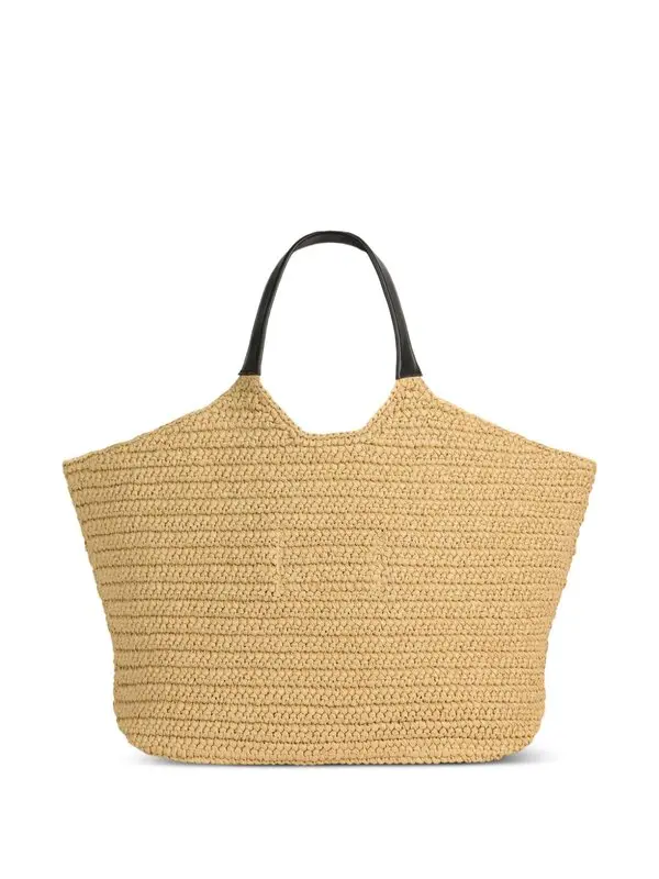 Balmain Large Crochet Tote Bag With Embossed Logo - Multicolor