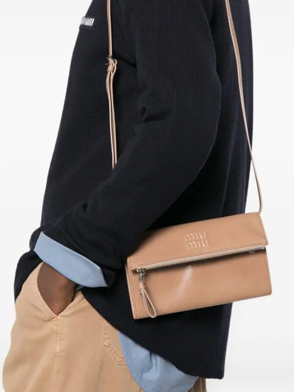 Miu Miu Leather Wallet On Chain - Multicolor