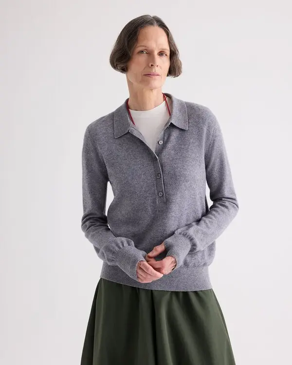 TWP Uma Henley Sweater In Superfine Cashmere