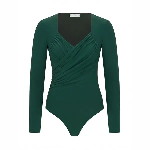 MAAN ISTANBUL Folds Detail Bodysuit The Wild Rose - Green