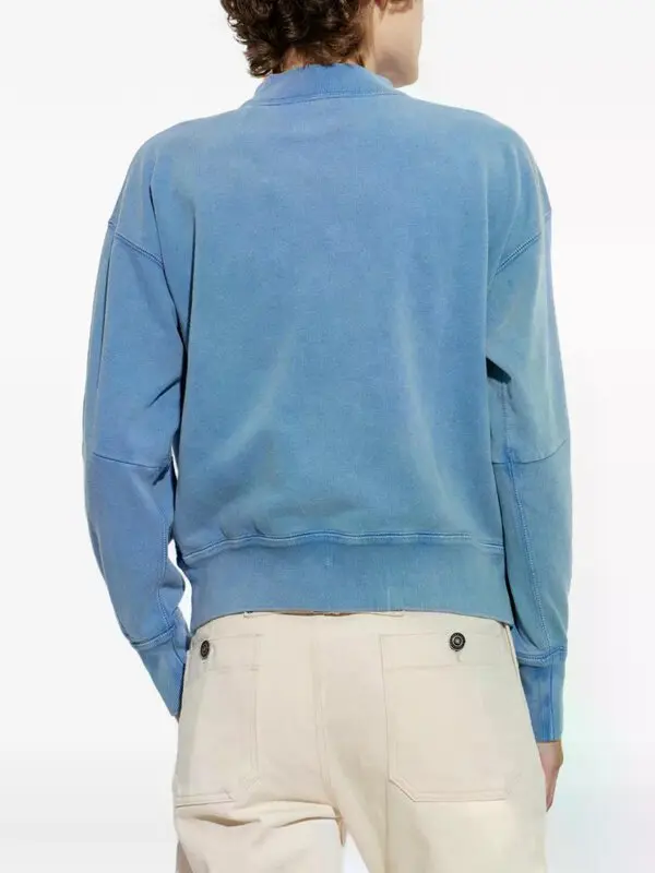 MARANT ETOILE Moby" Logo Print High Neck Sweatshirt - Blue