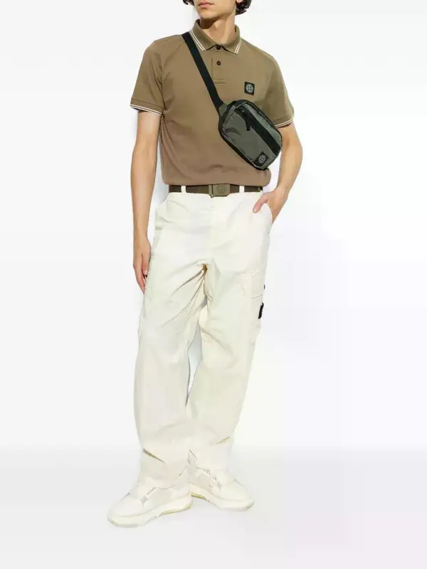 Stone Island Logo-patch Tipped Polo Shirt