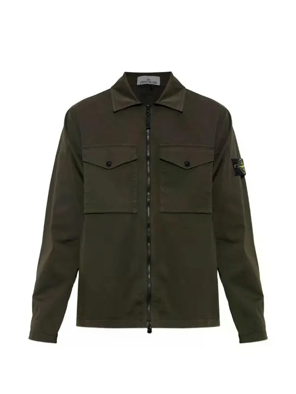 Stone Island Logo-patch Zip-up Shirt Jacket