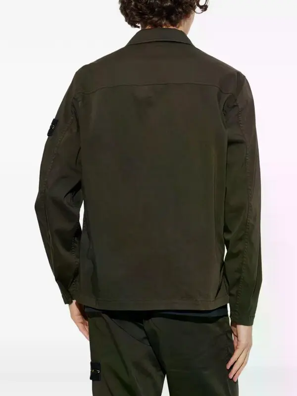 Stone Island Logo-patch Zip-up Shirt Jacket