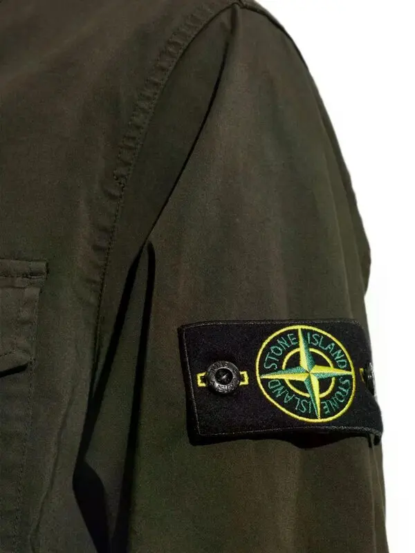 Stone Island Logo-patch Zip-up Shirt Jacket