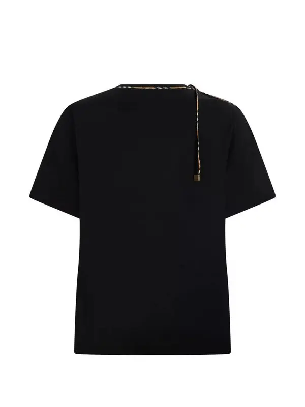 Burberry Check-trim Logo-embroidered T-shirt