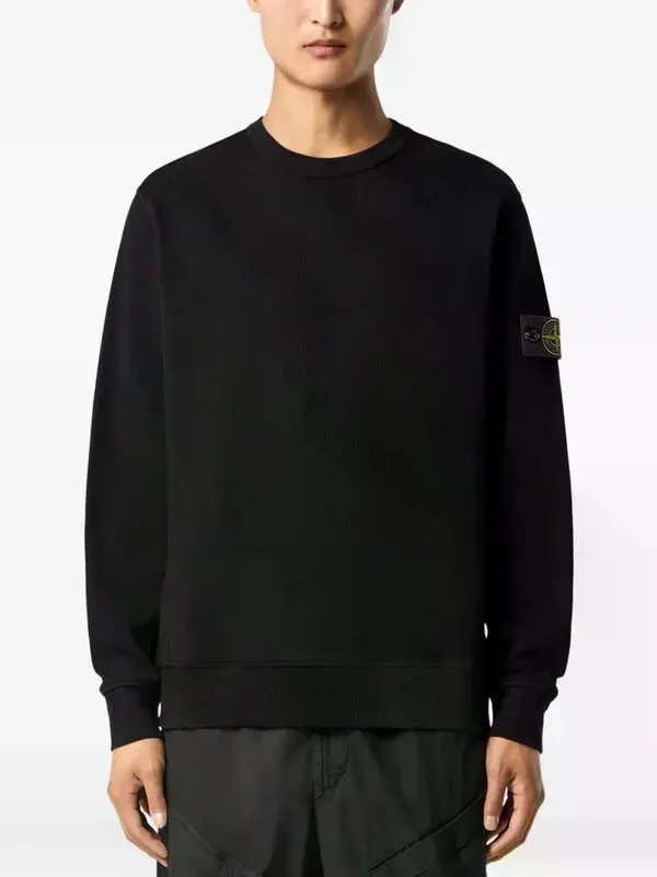 Stone Island 6100017 Organic Cotton Interlock Sweatshirt - Black
