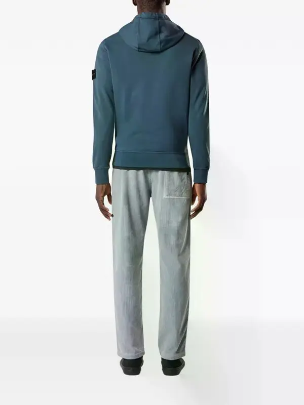 Stone Island Logo Patch Hoodie - Blue