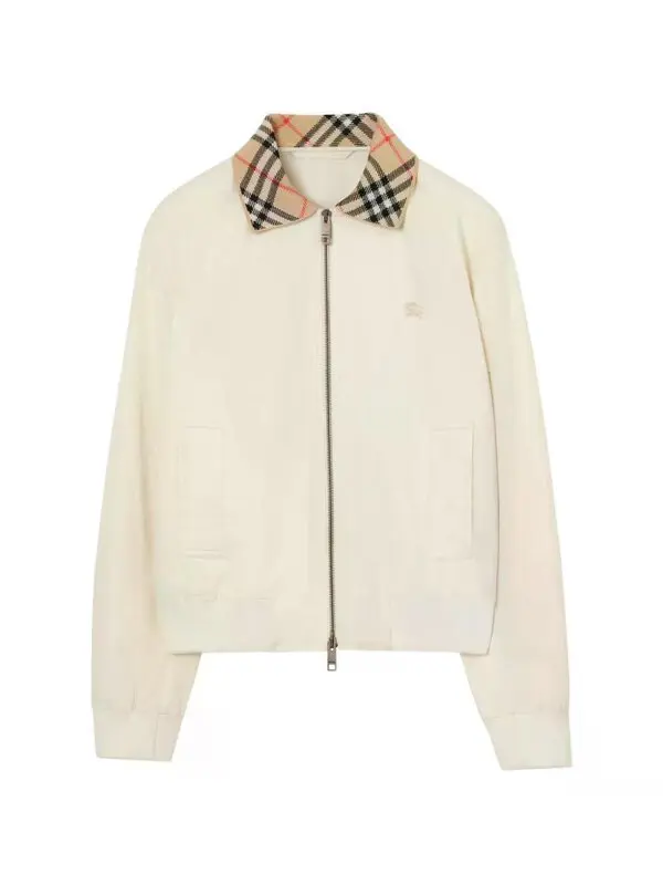 Burberry Cropped Tropical Gabardine Bomber Jacket