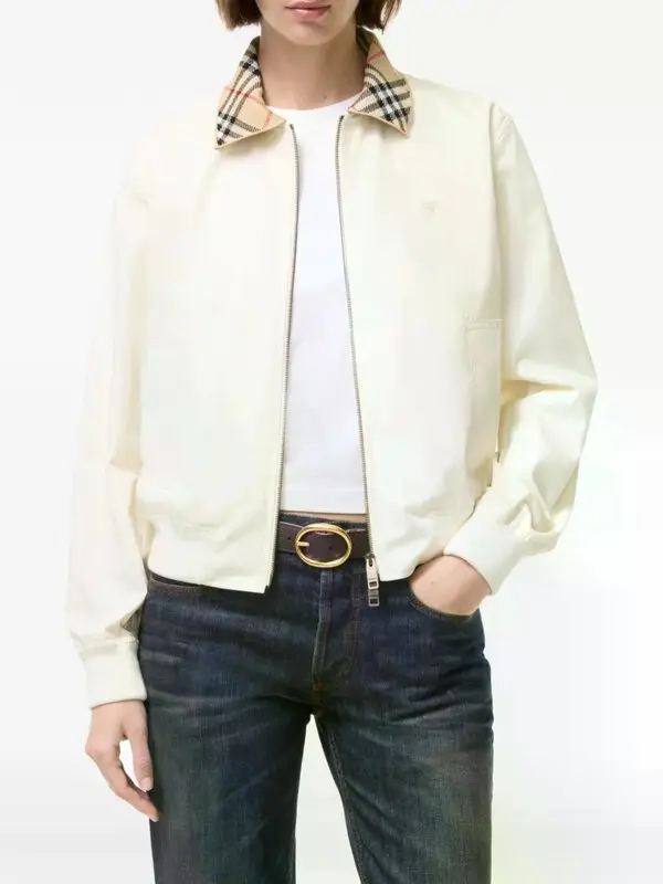 Burberry Cropped Tropical Gabardine Bomber Jacket