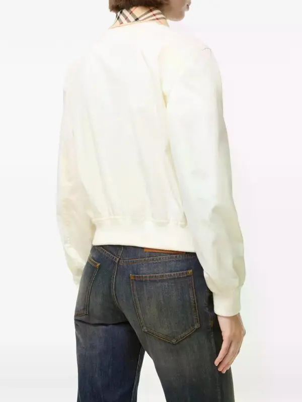 Burberry Cropped Tropical Gabardine Bomber Jacket