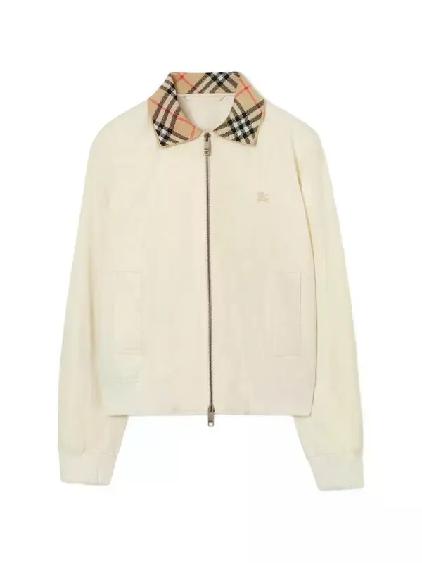 Burberry Cropped Tropical Gabardine Bomber Jacket - Neutrals