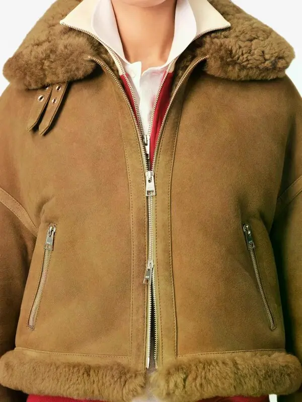 AMI Paris Sheep-shearling Aviator Jacket