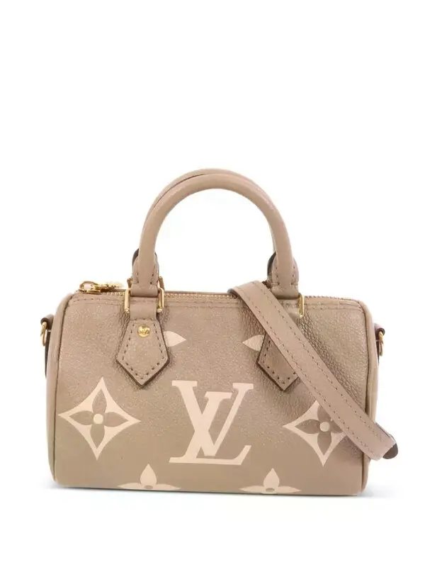 LOUIS VUITTON Nano Speedy Monogram Empreinte Tote Bag - Neutrals