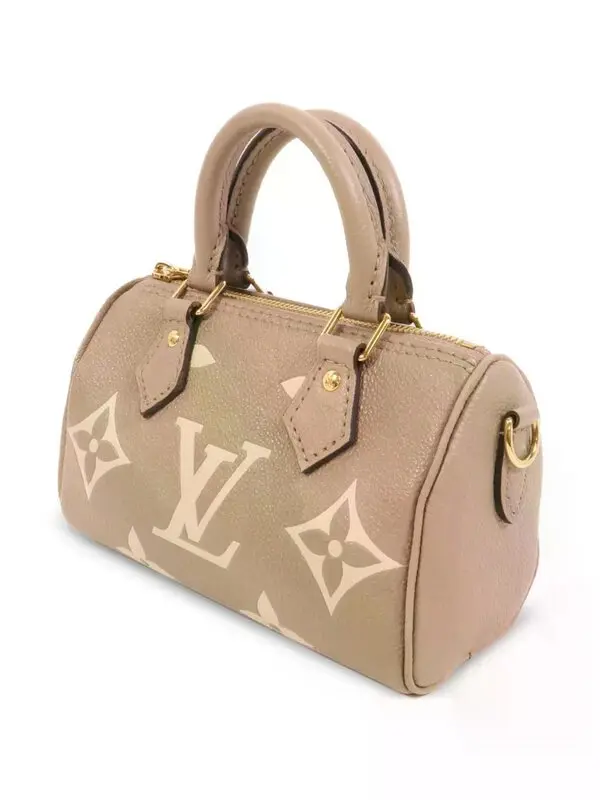 LOUIS VUITTON Nano Speedy Monogram Empreinte Tote Bag - Neutrals