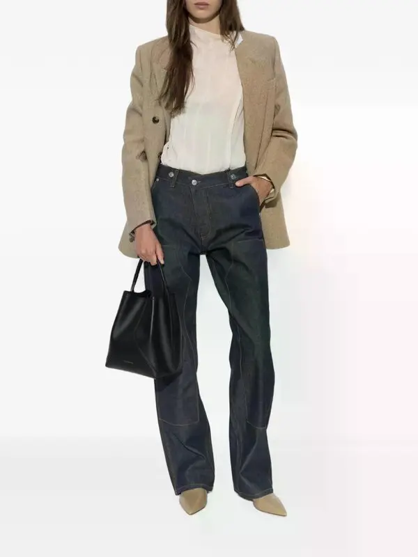 Victoria Beckham Pleated Long-sleeve Blouse