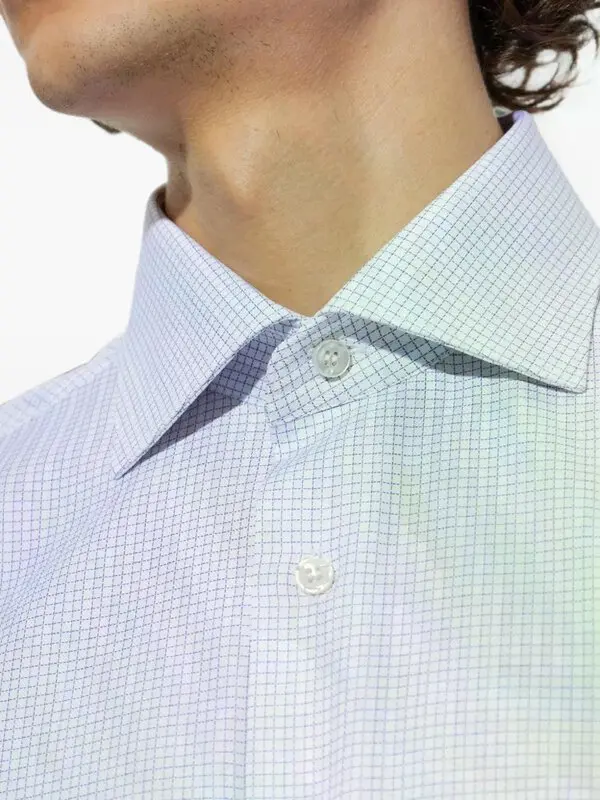 Brioni Check-print Cotton Shirt