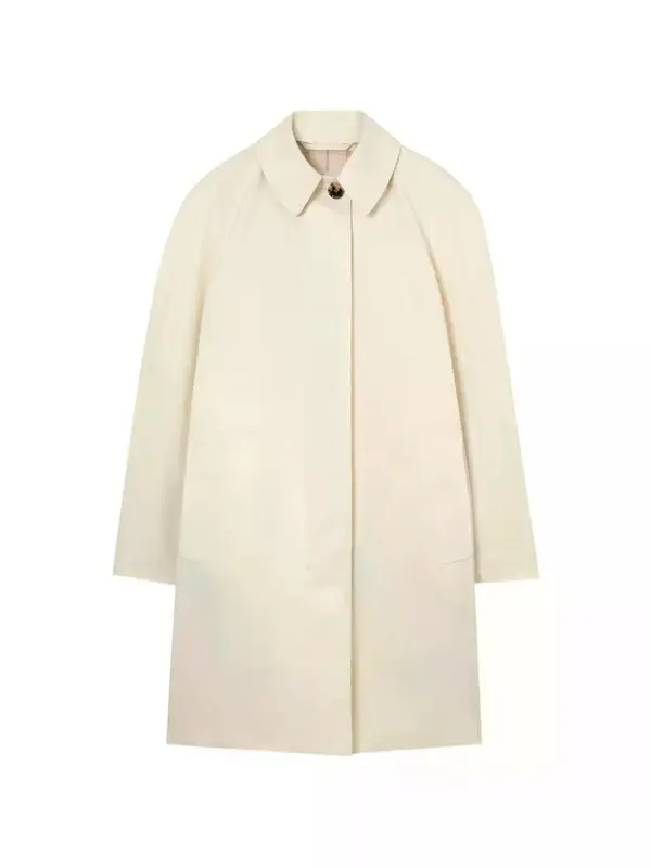 Burberry Mid-length Ruched Gabardine Car Coat - Neutrals
