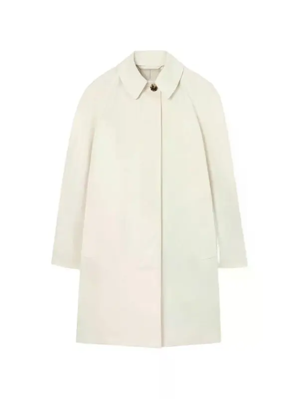 Burberry Mid-length Ruched Gabardine Car Coat - Neutrals