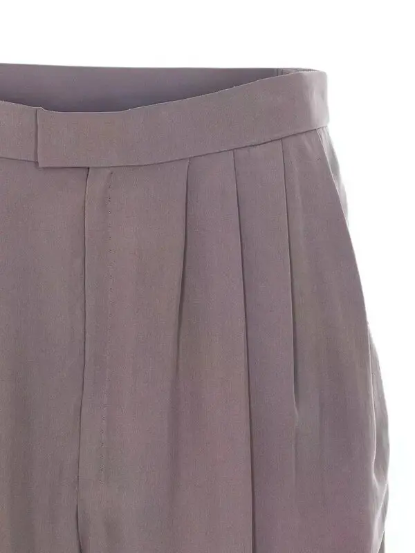 Saint Laurent Pleated Silk Trousers
