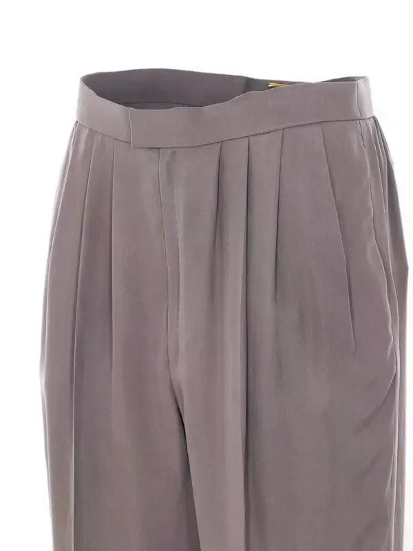Saint Laurent Pleated Silk Trousers