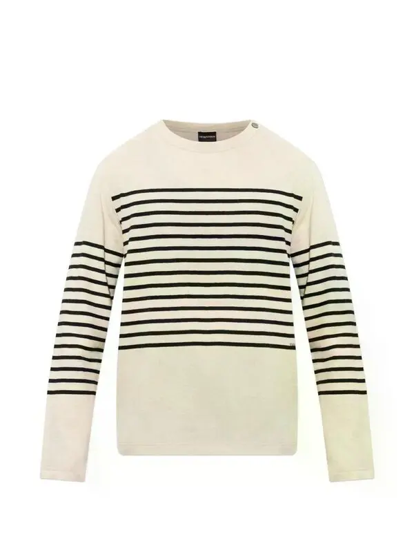 Emporio Armani Striped Sweater - White