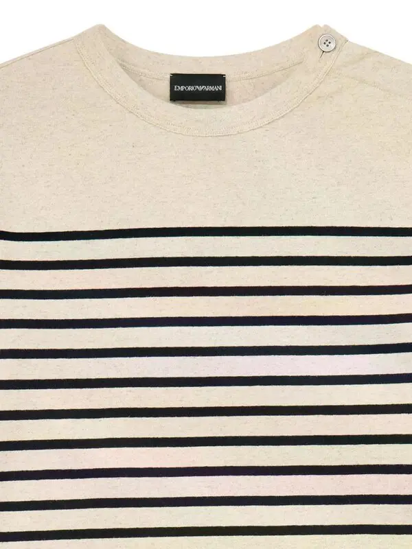 Emporio Armani Striped Crew Neck Long Sleeve Sweater
