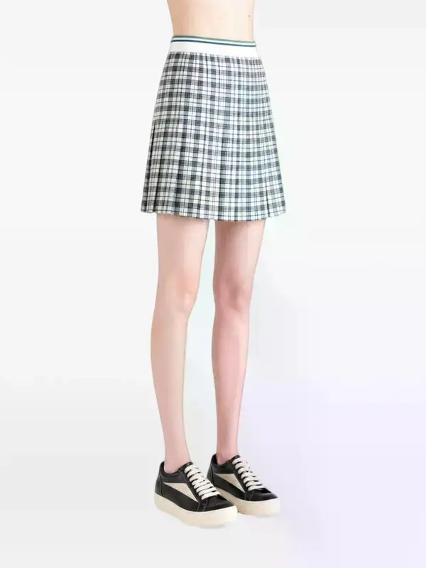 Burberry Check-pattern Pleated Mini Skirt - Blue