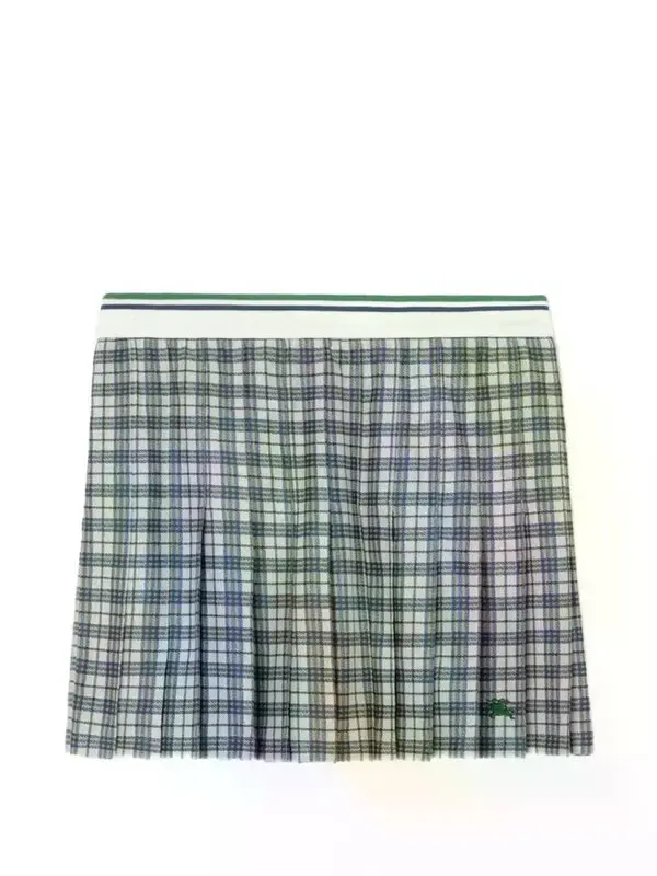 Burberry Check Pleated Mini Skirt - Blue