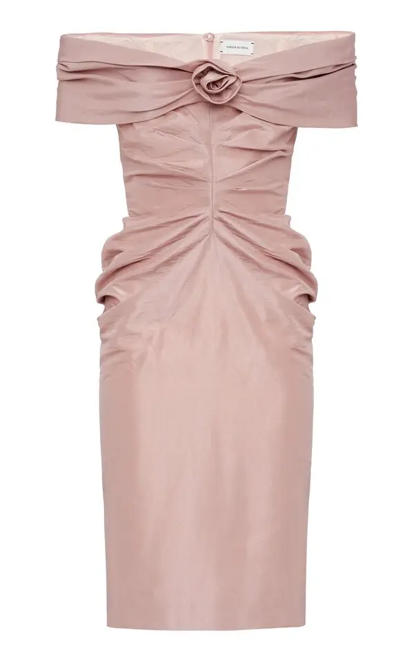 Magda Butrym Off-the-shoulder Silk Midi Dress