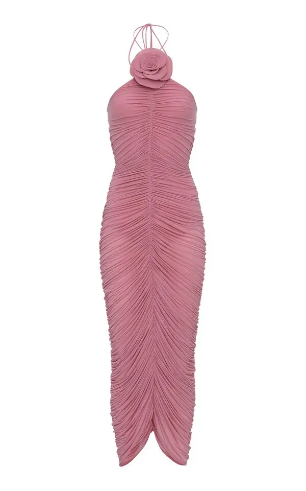 Magda Butrym Rose-detailed Midi Dress