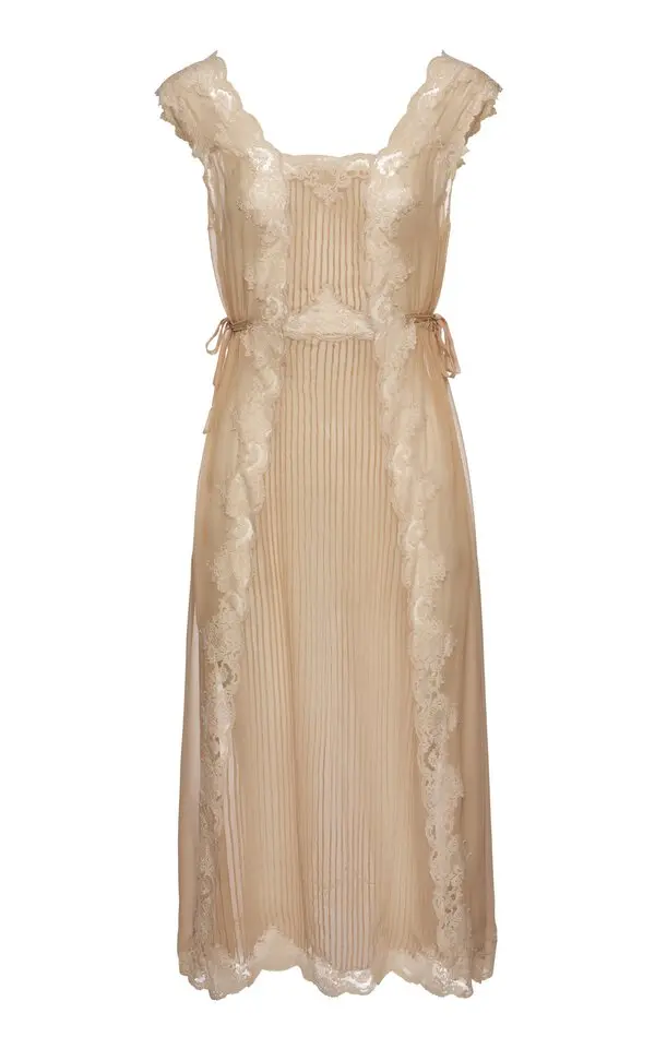 Magda Butrym Lace-trimmed Silk Midi Dress