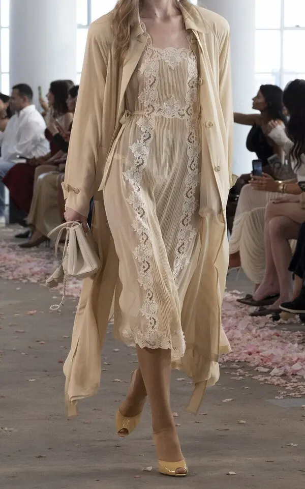 Magda Butrym Lace-trimmed Silk Midi Dress