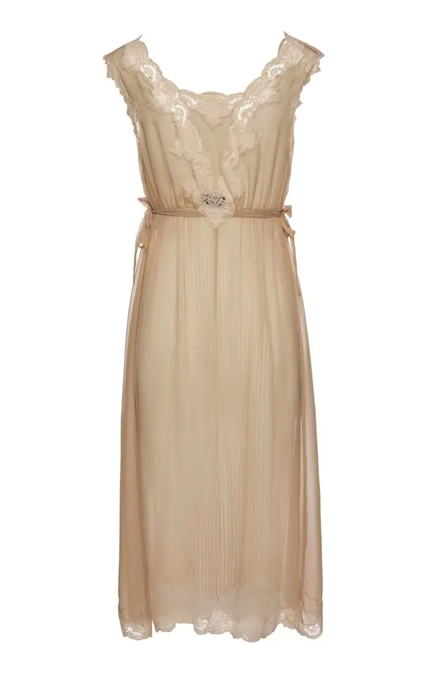 Magda Butrym Lace-trimmed Silk Midi Dress