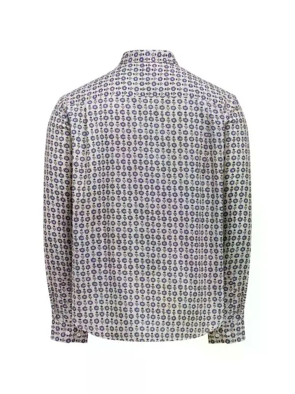 VOWELS Floral-detail Long-sleeve Shirt - White