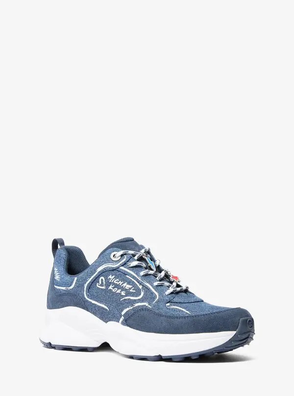 Michael Kors Jett Embellished Denim Trainer