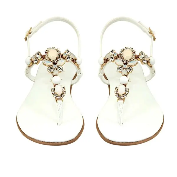 DAMAPREZIOSA Sofia Jewel Sandal - White