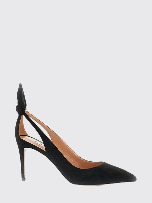 AQUAZZURA Suede Slingback Pumps - Black