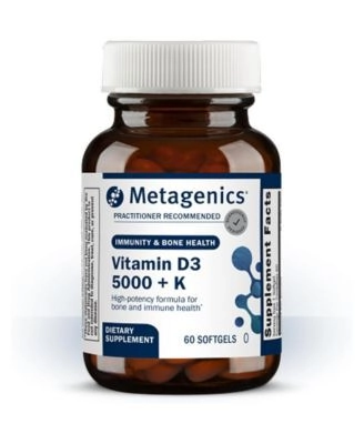 METAGENICS Vitamin D3 Vitamin K2 5000 Iu With Mk 7 Vitamin D3 With K2 For Immune Support Bone Heart Health Non Gmo Gluten Free 60 Softgels - No Color