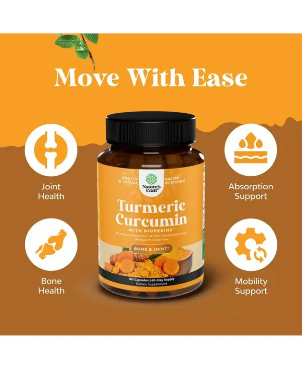 NATURE'S CRAFT Turmeric Curcumin With Bioperine Capsules