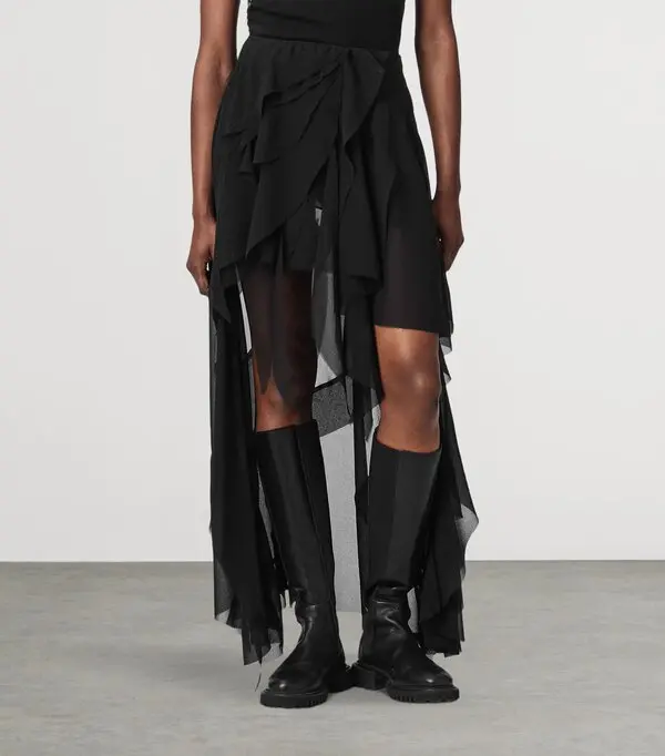ALLSAINTS Asymmetric Ruffle Melody Skirt