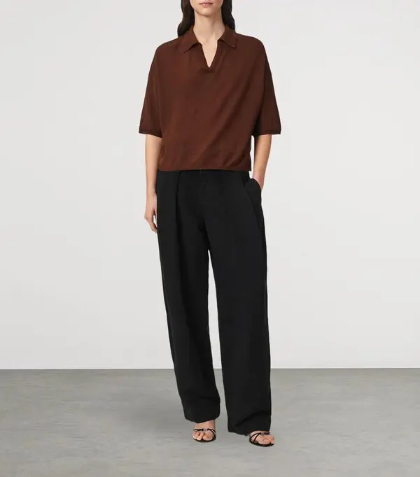 ALLSAINTS Wool Bern Open-neck Polo Shirt