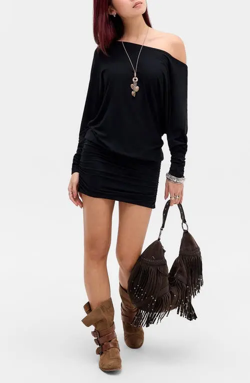 BDG URBAN OUTFITTERS Destiny Off The Shoulder Minidress - Black