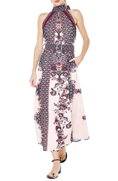 CIEBON Peta Floral Halter Neck Midi Dress