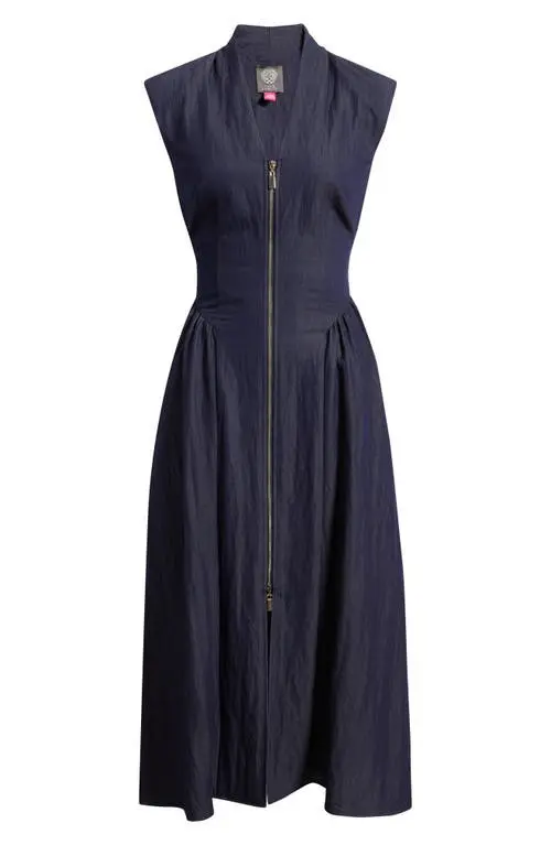 Vince Camuto Zip Front Midi Dress