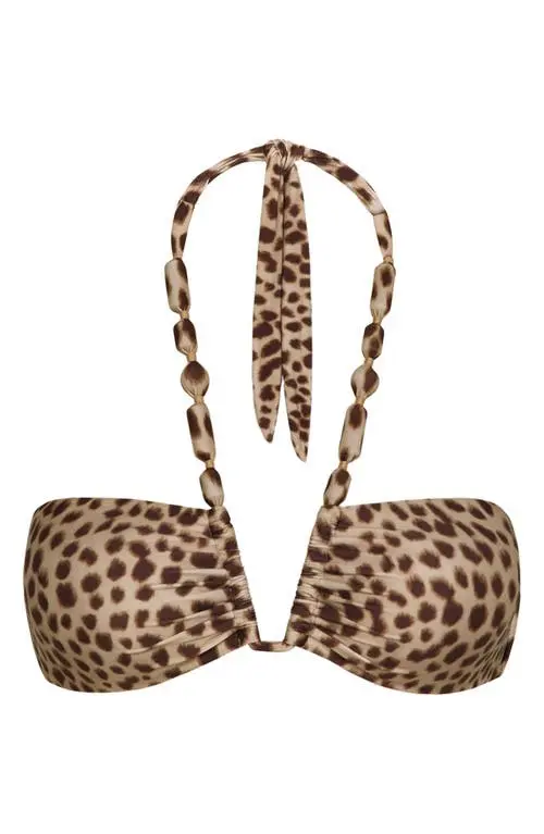 VIX PAULA HERMANNY Animal Print Halter Bikini Top