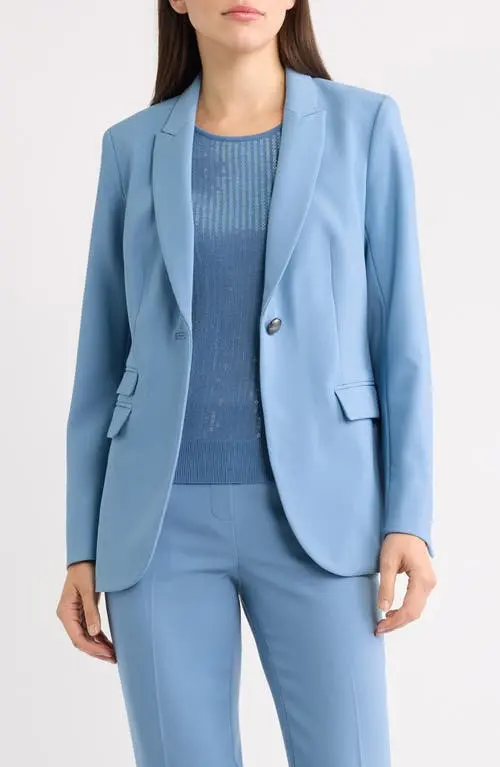 Anne Klein Triple Pocket One-button Blazer - Dutch Blue