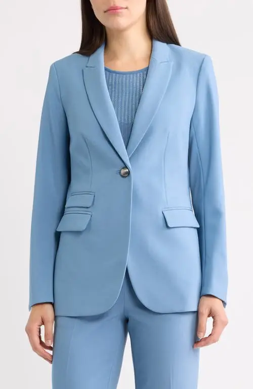 Anne Klein Triple Pocket One-button Blazer - Dutch Blue
